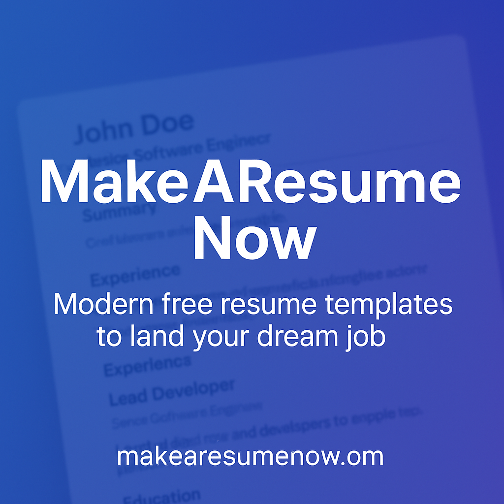 Create Your Perfect Resume — MakeAResumeNow.com
